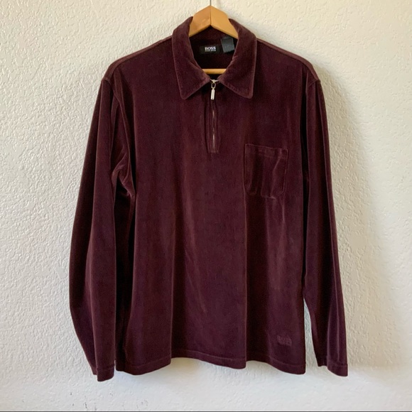 Hugo Boss | Shirts | Hugo Boss Vintage Casual Velour Polo Shirt | Poshmark